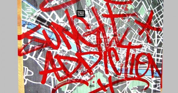 Grafitti Map Kanvas Tablo